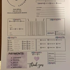 TEAL PINK Cake Bakery Business Insert Card Bakery Shop Insert Card ...