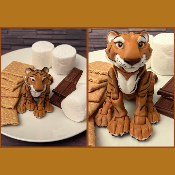 Custom Colors Tiger Toy, Figure, Fidget, 3D Printed, (made to Order ...