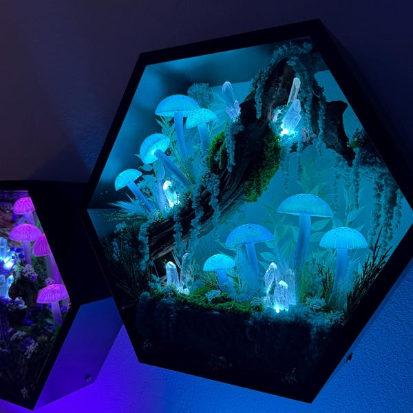 Giant Mushroom Lamp, Mushroom Light, Glowing Fungi, Glowing Mushrooms ...