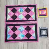 Multi Colored Stacked Squares Quilted Placemat Pattern - Digital ...