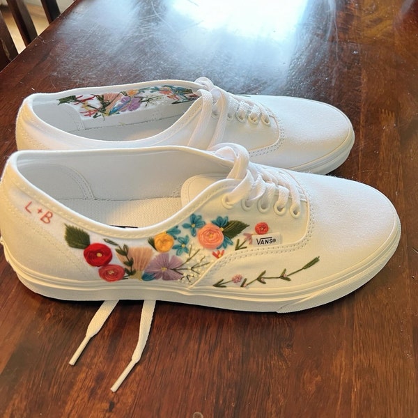 Embroidered Vans Shoes, Custom Hand Embroidery to Order, Personalized ...