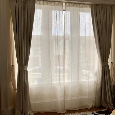 Nadia Linen Sheer Curtain, Natural Curtain, Custom Curtain Panel, Linen ...