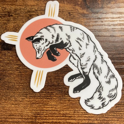 Minimal Modern Fox Sticker - Etsy