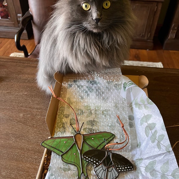 Falena Luna spagnola / Acchiappasole in vetro colorato / Falena Luna ...