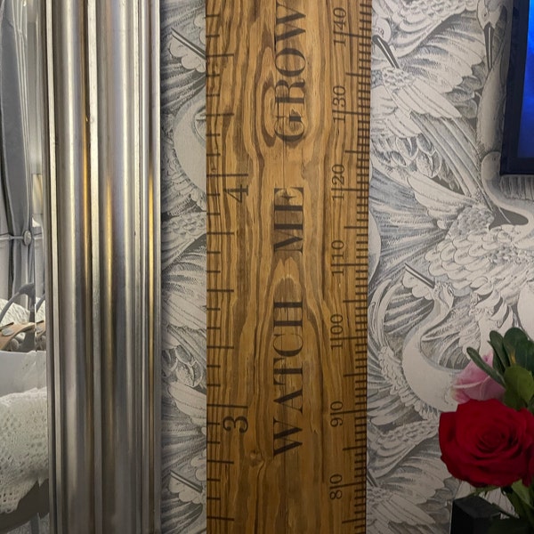 Wooden Height Chart Ruler Oak Finish - Personalised - Free UK Delivery ...