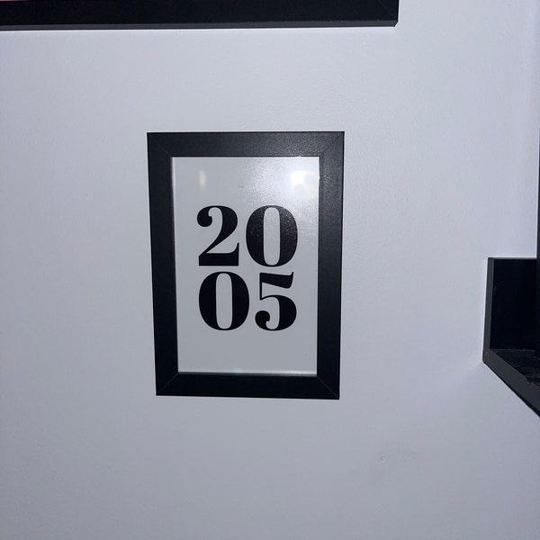 Personalised Number Year Wall Art | Custom Date Art, Wedding Gift ...