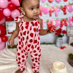 Baby Girl, Strawberry Jumpsuit Romper, Ready to Ship, Spring Outfit ...