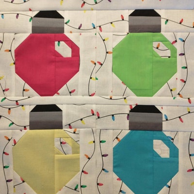 Christmas Lights Quilt Block Pattern PDF Includes Instructions for 6 ...