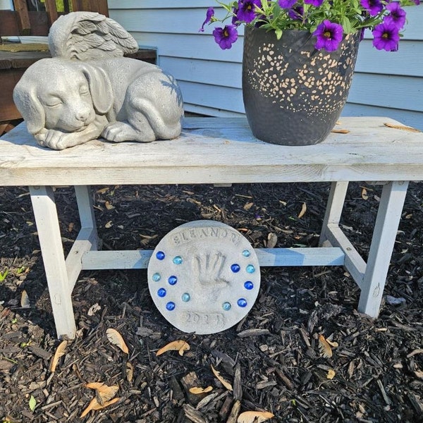 Outdoor Stepping Stone DIY Kit Garden Cement Handprint Stone Footprint ...