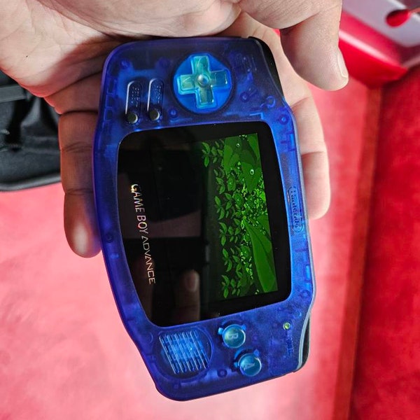 Custom IPS V3 Backlit Nintendo Gameboy Advance Clear Blue/sky Blue Opal ...