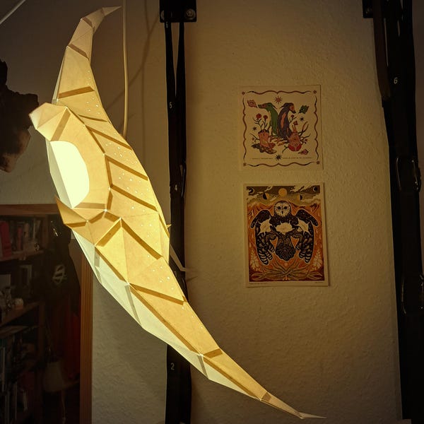 Manta Ray DIY Pendant Paperlamp Kit - Plug Version ( Pre-cut Papercraft ...