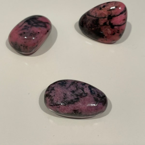 Rhodonite Tumbled Stones: Choose How Many Pieces ('A' Grade) - Etsy