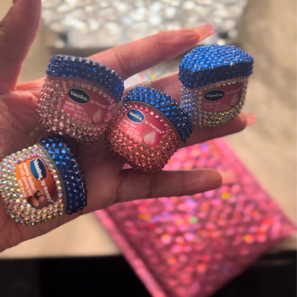 Bling Mini Vaseline Lip Therapy | Bedazzled W/ Rhinestones - Etsy