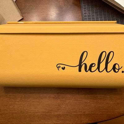 Cursive Hello Heart Vinyl Decal Hello Vinyl Sticker Hello Door Decal ...