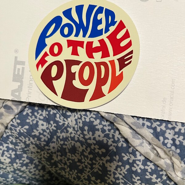 Power to the People Small Bumper Sticker Laptop Decal or Refrigerator ...