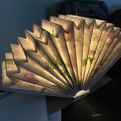 Handmade Paper Foldable Lamp, Unique Bedside Night Light, Decorative ...
