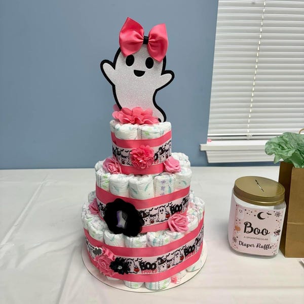 Ghost Diaper Cake Girl, Ghost Baby Shower Girl,halloween Baby Shower ...