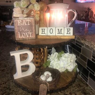Tiered Tray Scrabble Tiles With Wooden Tray. Made to Order - Etsy