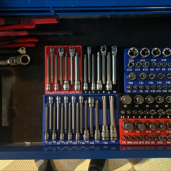 Quinn Master Bit Socket Organizer – Fits Harbor Freight 87pc Set #70347 ...