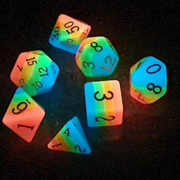 Rainbow Adventurer Rainbow Glowing Dice - Etsy