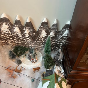 Christmas Village Display Mountain Backdrop for Lemax, Dept 56 ...