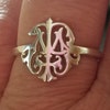 Personalized Monogram Ring Double Initials Ring Custom Monogram Ring Initials Ring Two Monogram ...