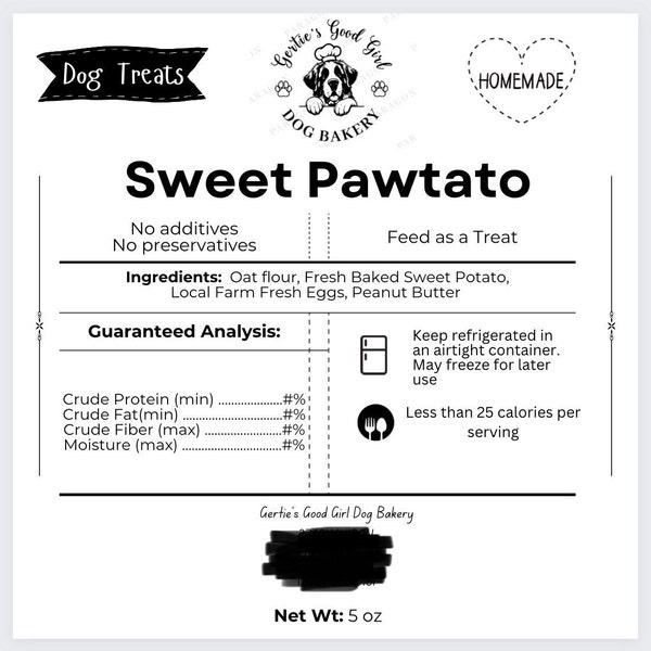 Editable Labels for Dog Treats, Pet Treats, Dog Snack Food Packaging ...