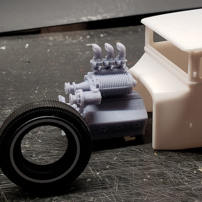 3D Printed Supercharged Ford Flathead Engine for Scale Model Cars, 1/24 ...