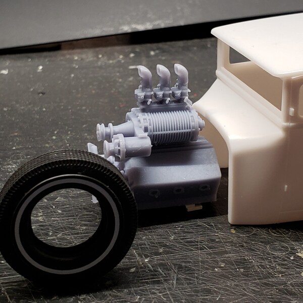 Resin Ford Flathead Engine W/ Ardun Heads and Triple Carbs for Scale ...