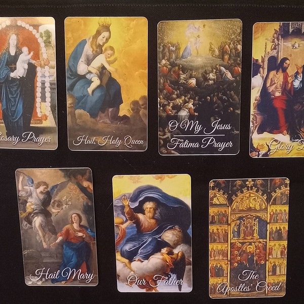 Latin Rosary Prayers Collection, 6 Prayer Cards: Pocket Prayerfulls ...