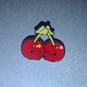 Cherry Buddy Enamel Pin Cute Fruit Vegetable Vegan Kawaii Food - Etsy UK