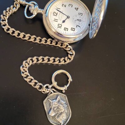Vintage Pocket Watch Chain Men's Jewelry. Silver or Gold Tone. 8 or 12 ...