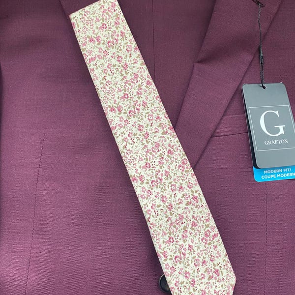 Quartz Floral Tie, Cream, Blush, Dusty Rose Floral Tie, Groomsmen Dusty ...