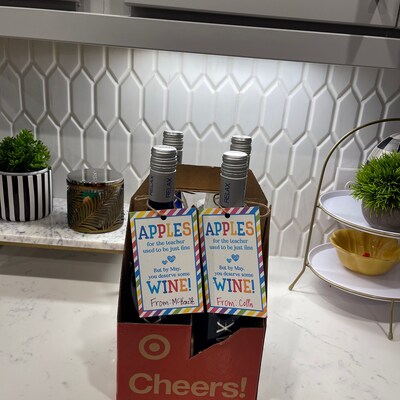 Teacher Wine Tag Wine Teacher Appreciation Gift Tag Wine Label Daycare ...