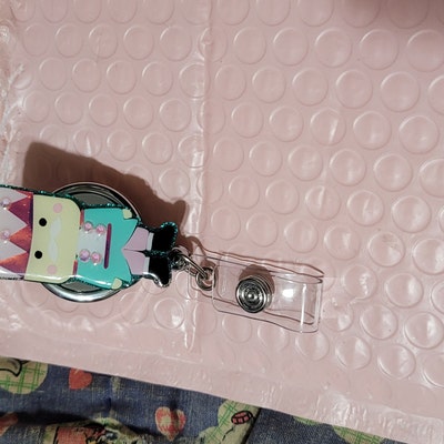 Kawaii Badge Reel Cute Badge Clip for Women, Bling Badge ID Holder for ...