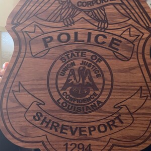 Margate Florida Wooden Police Badge // Custom Florida Police | Etsy