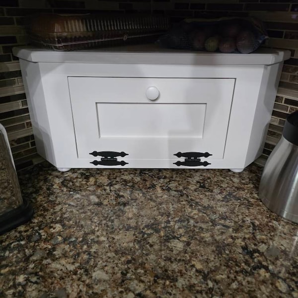 Corner Bread Box Wood Breadbox Kitchen Countertop Bread Box Farmhouse ...