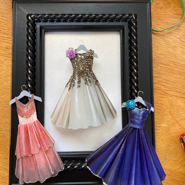 Miniature Handpainted Paper Dress --- Full Moon Serenade - Etsy