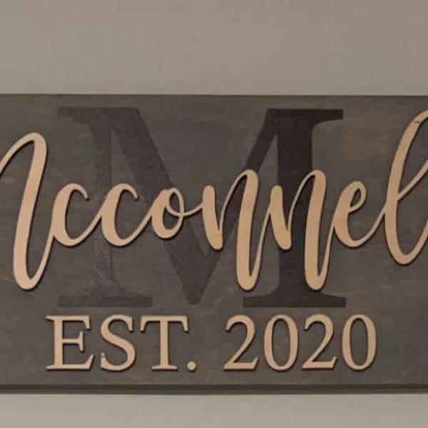 Monogram Sign: Last Name Wall Decor - Personalized Wedding Gift - Etsy