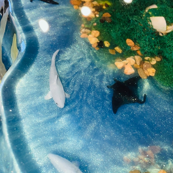 Tiny Manta Ray Figurine - Soft Plastic Stingray for Diorama or Aquarium ...