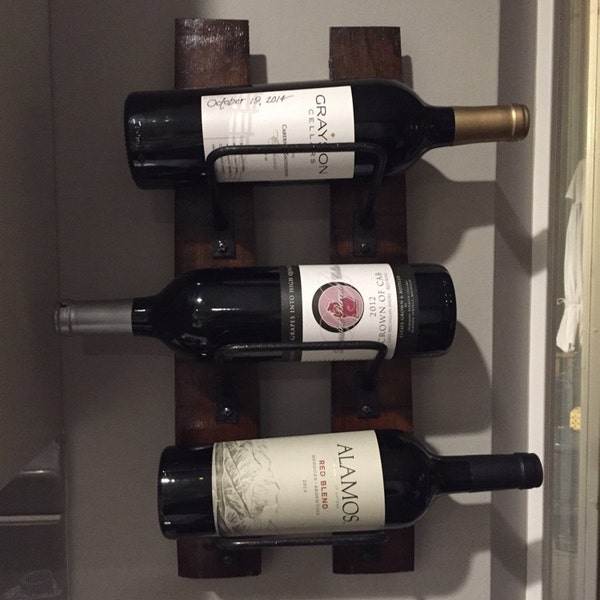 Wine Rack Mini, 3 Bottle Wine Rack Made From Reclaimed Wood Wine - Etsy