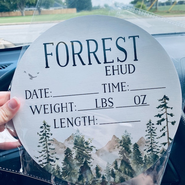 Mountain Birth Stat Sign, Baby Birth Stat Sign, Hospital Bassinet Sign ...