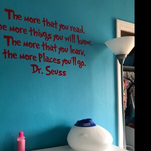 Dr. Seuss the More That You Read Vinyl Wall Decal - Etsy