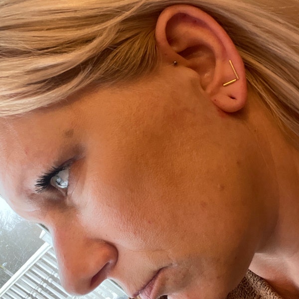 COMBO Boucles d'oreille de Barre, Argent Sterling, Clous d'oreille ...