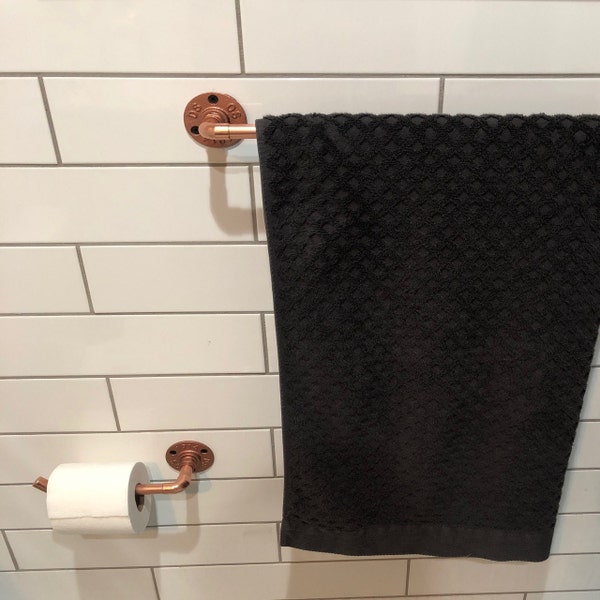 Copper Pipe 4 Piece Set Bathroom Accessories-including Towel Bar-towel ...