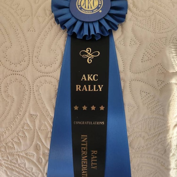 AKC Virtual Rally Title Ribbon Rosette - Novice, Intermediate, Advanced ...