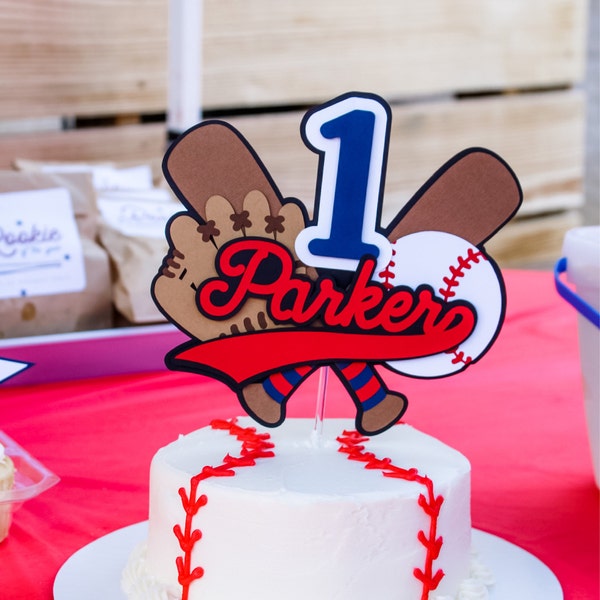 Baseball Cake Topper, Baseball Birthday Party, Personalized Cake Topper ...