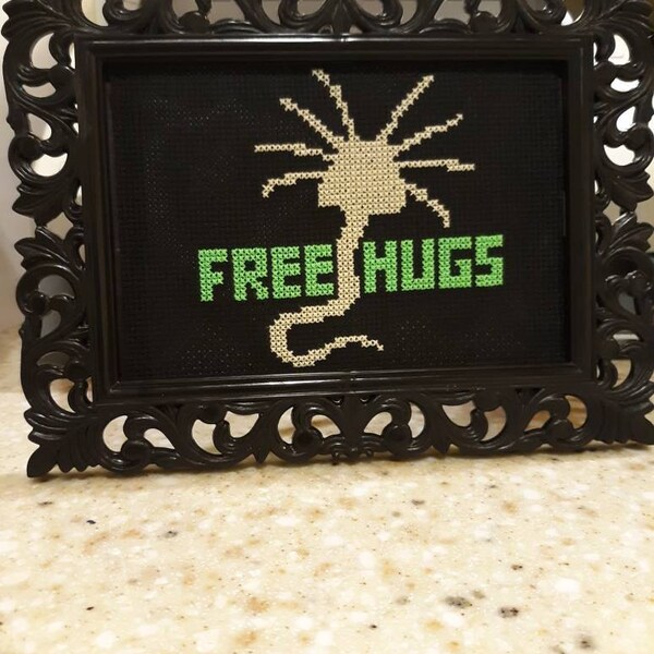 Free Hugs Creature Cross Stitch DIY DIGITAL DOWNLOAD Intermediate - Etsy