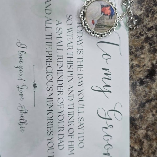 Groom Memorial Pin - Groom Buttonhole Charm - Groom Memory Pin - Loved ...