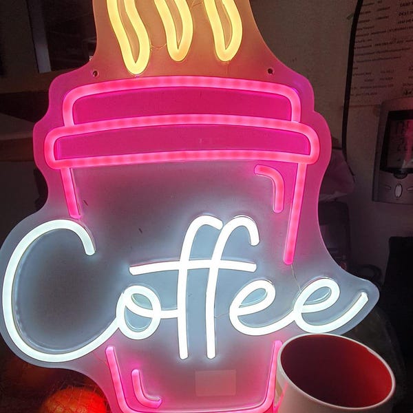 Neon Sign Custom Coffee Shop Logo Business Neon Light Party Club Bar ...